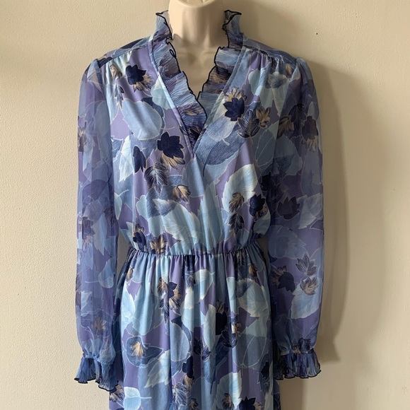 Dresses | Vintage 7s Sheer Floral Sexy Secretary Midi Dress Nnn | Poshmark
